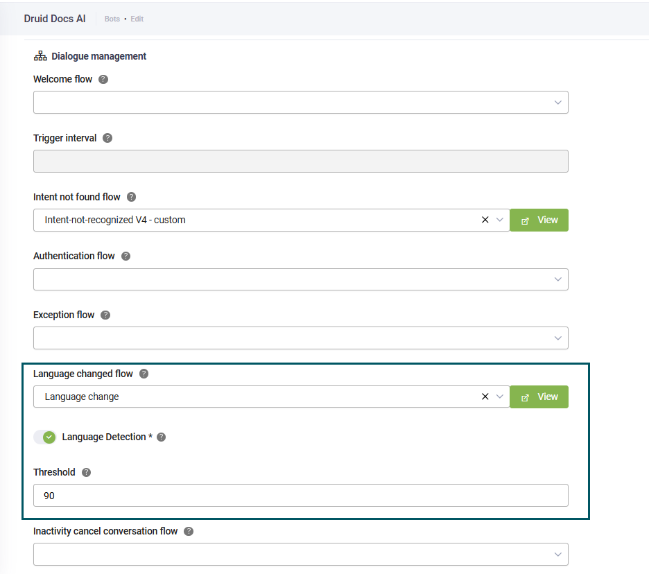 Language Detection Flow