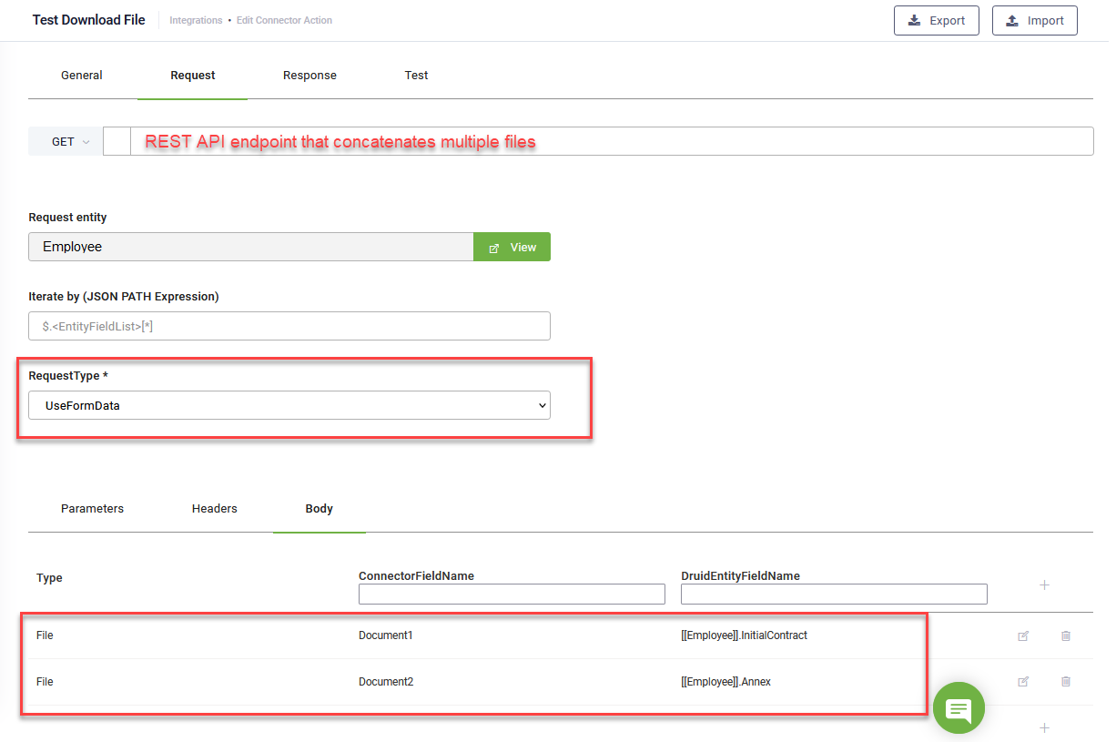 Use Case for using Form Data Request Type