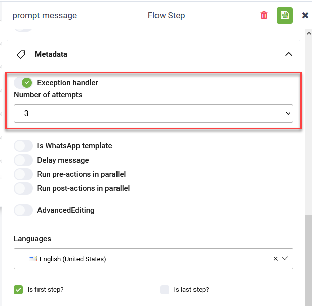 Exception Handling on Flow Steps with Input Mapping