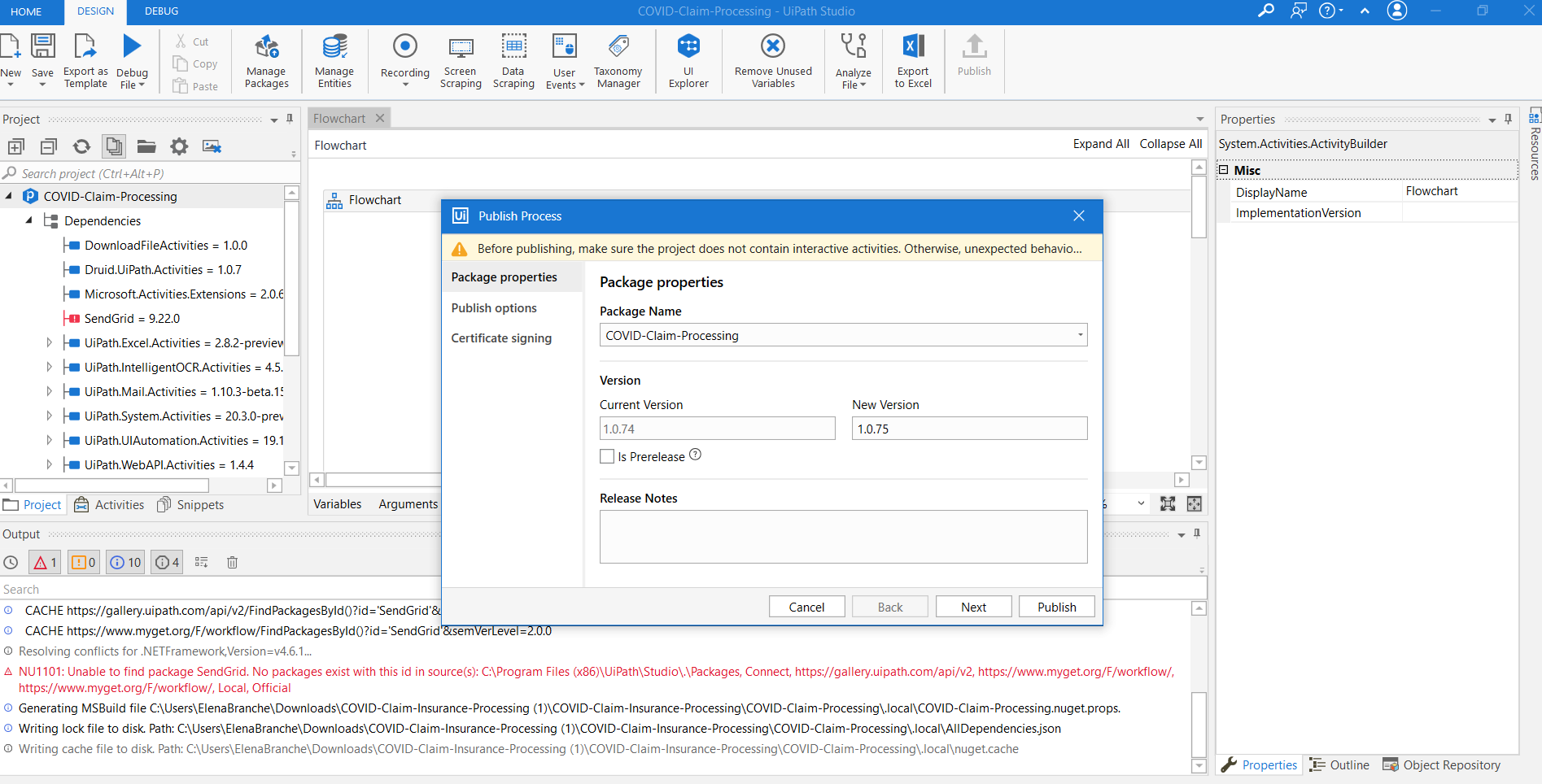 Setting Up the Claim Insurance UiPath Process