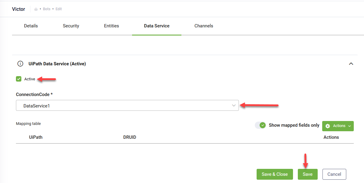 UiPath Data Service Connector