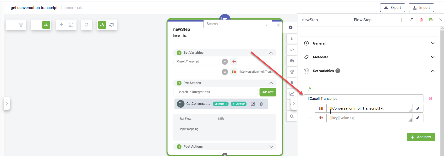 Sending the Conversation Transcript to External Systems