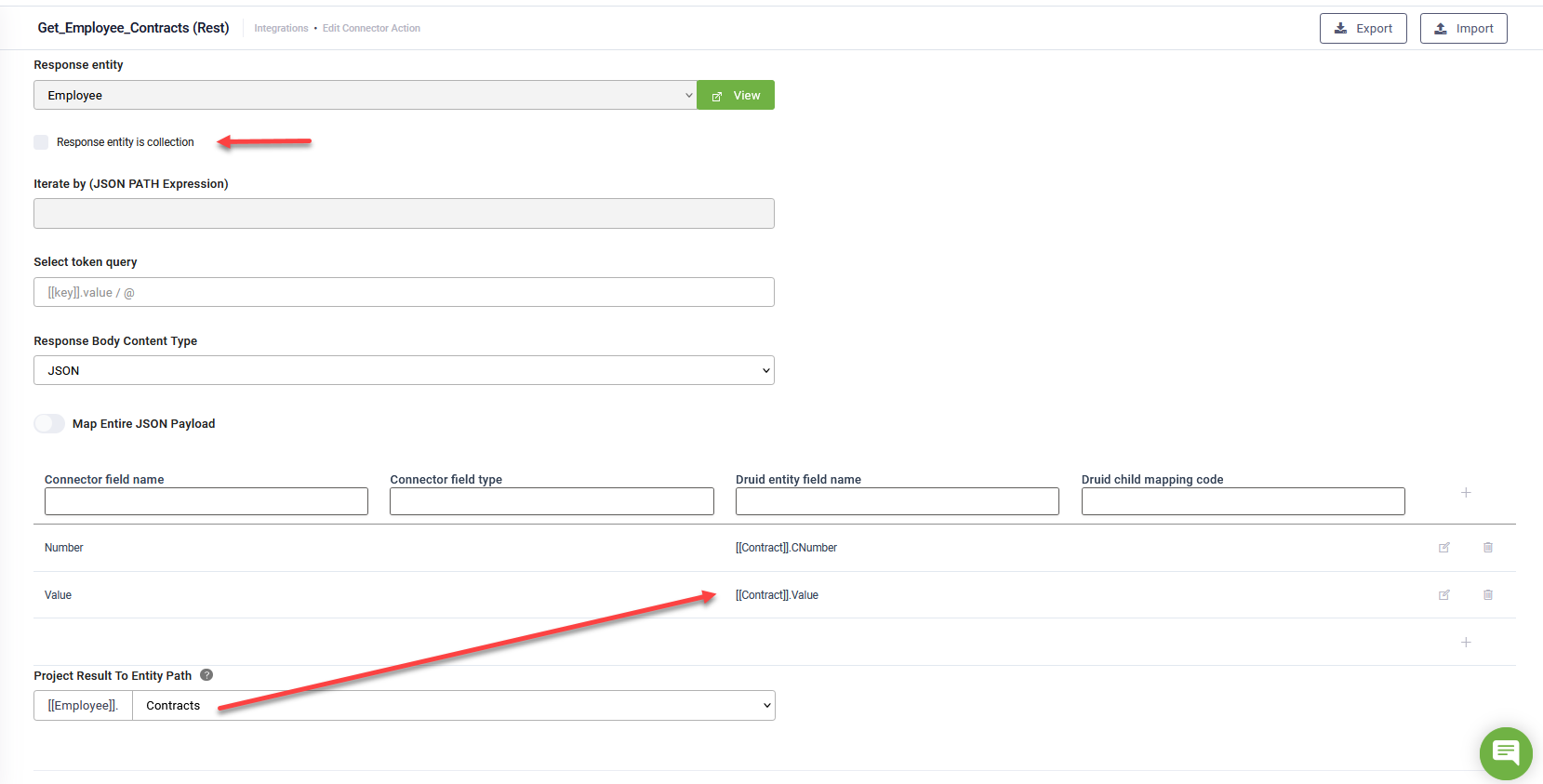 REST Response General Settings